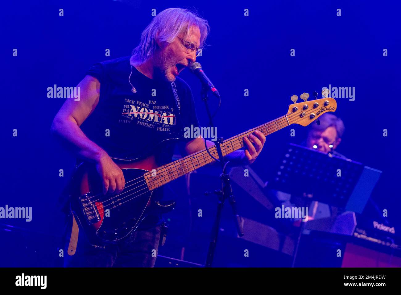 Bergamo, Italy, 21/12/2022, Massimo Vecchi of Nomadi in Creberg during ...