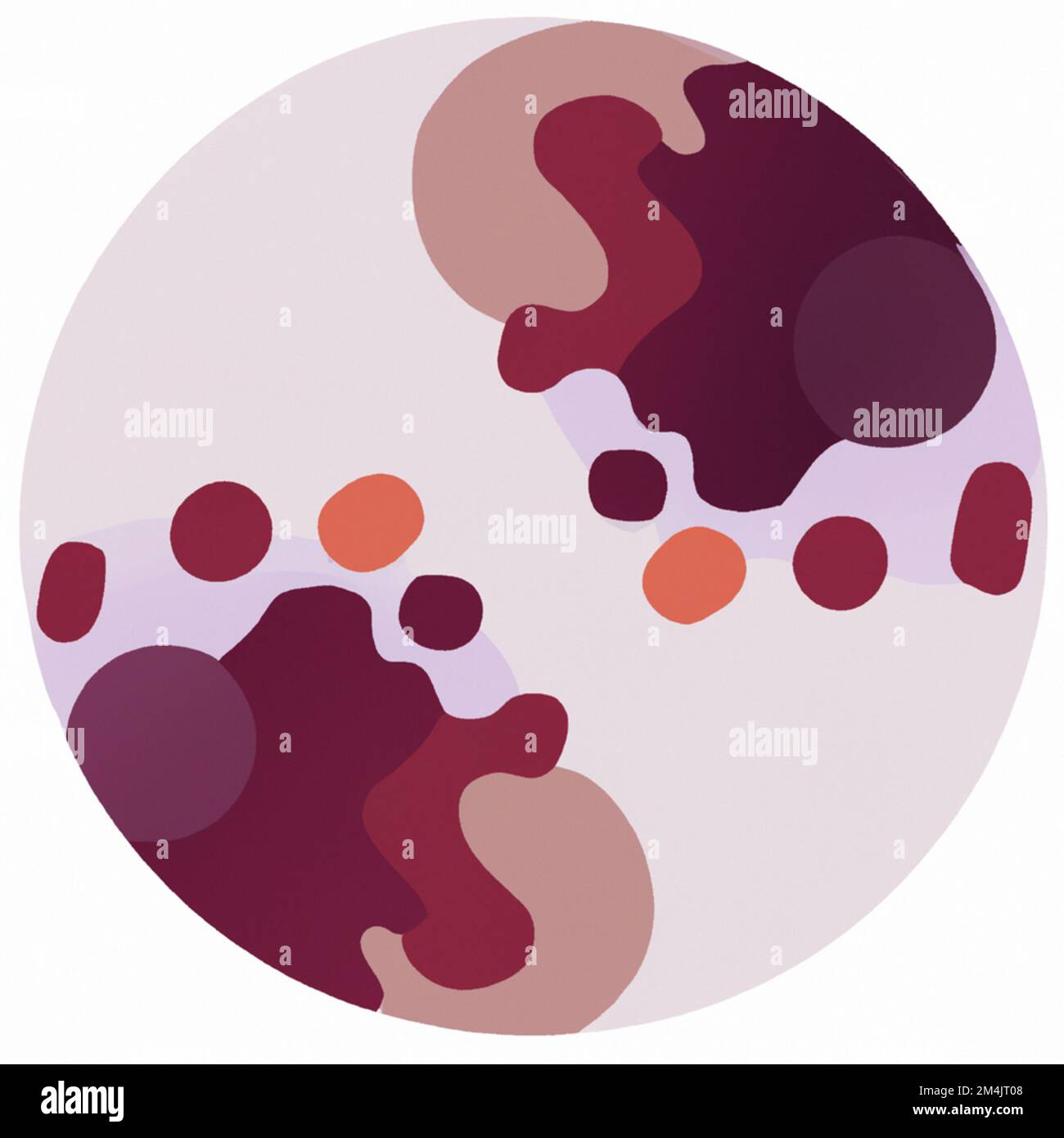 Trendy graphic illustration with an elegant muted red color palette ...