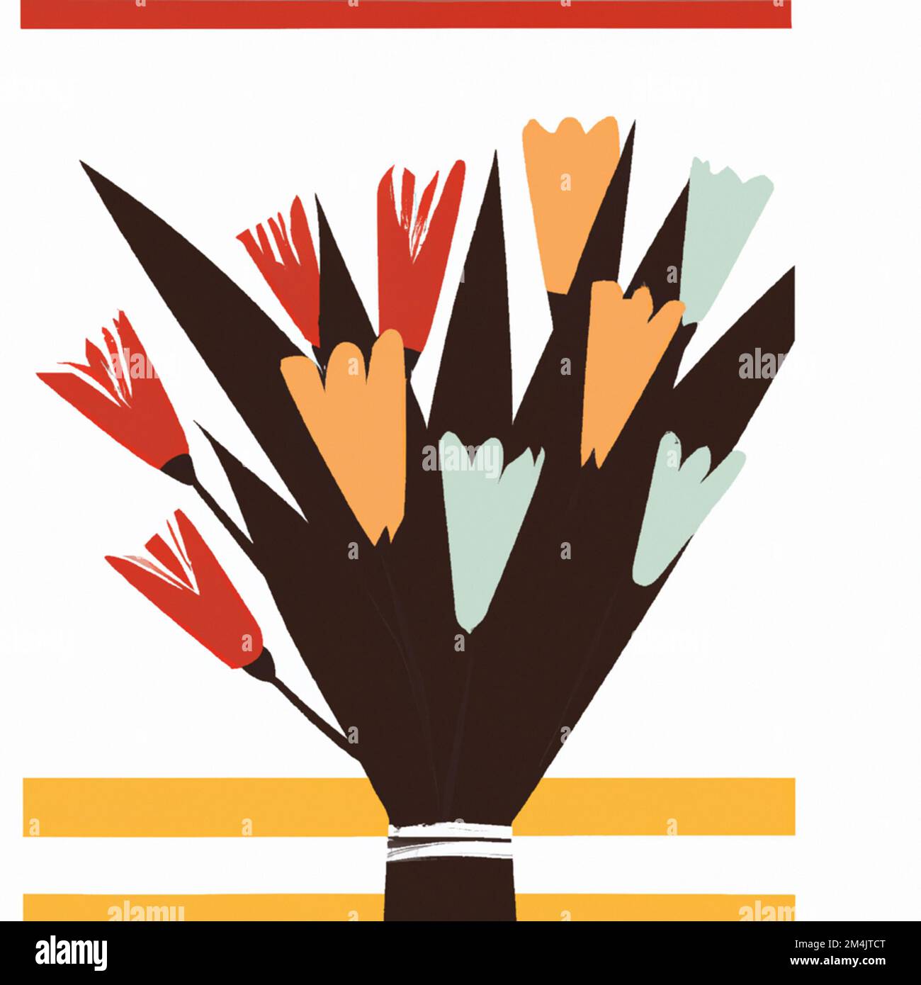 Trendy graphic illustration with an elegant muted color palette ...