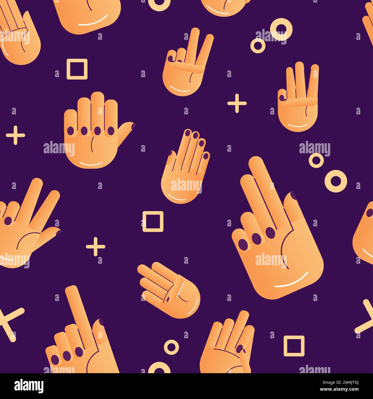 Seamless pattern background with different hand gesture icons Vector Stock Vector Image & Art ...