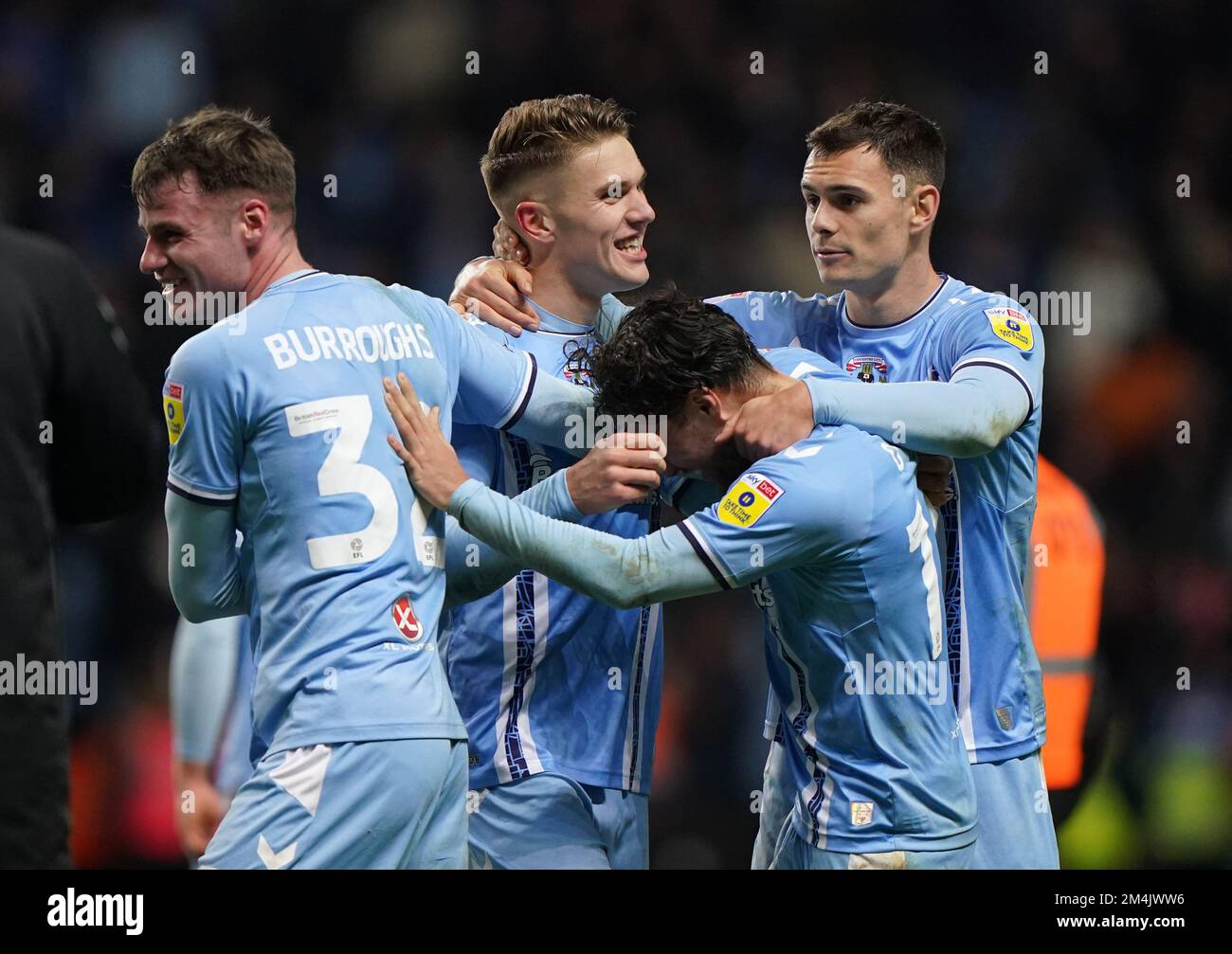 Left to right, Coventry City's Jack Burroughs , Viktor Gyokeres, Callum ...