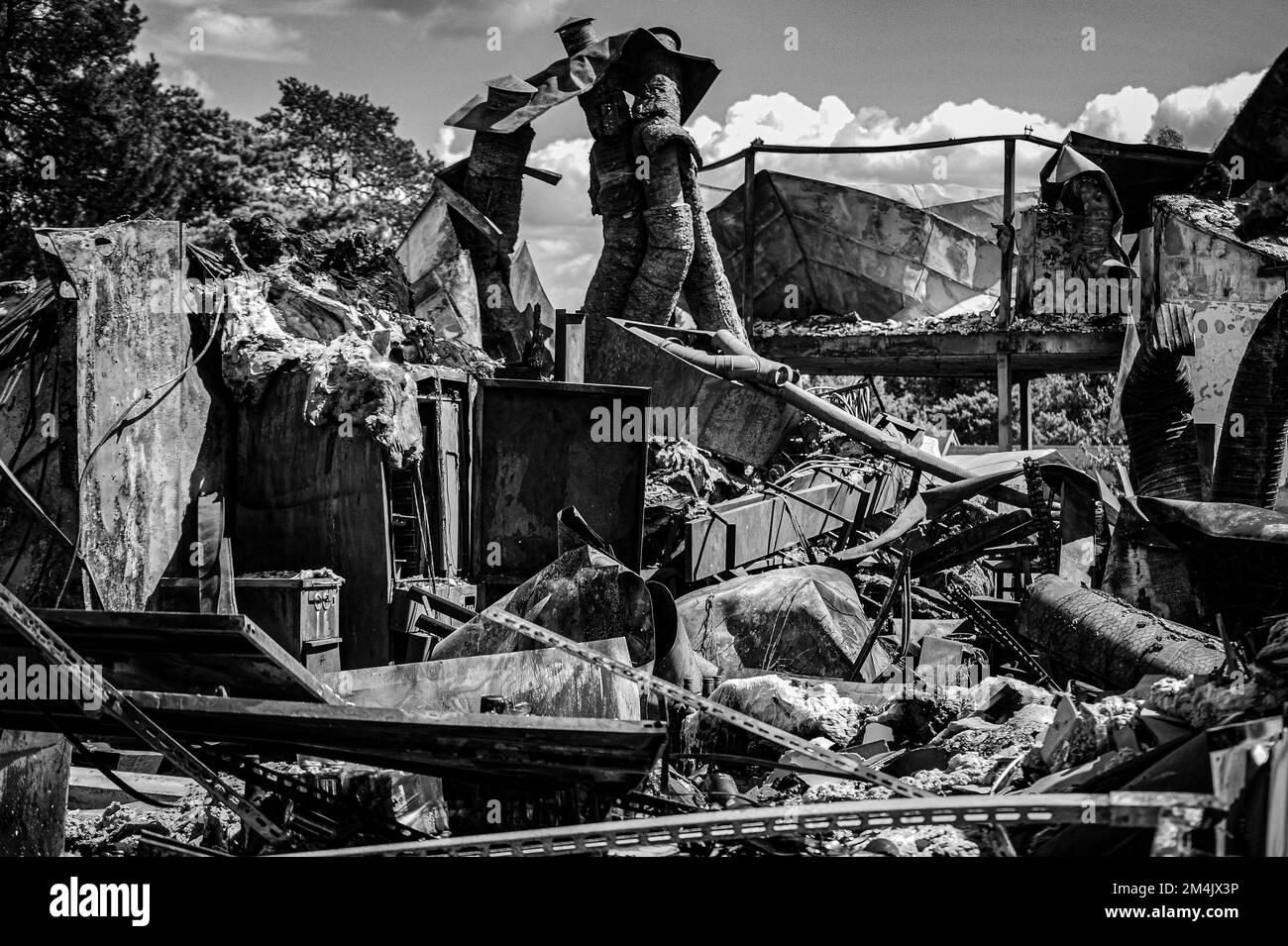 the remains of burned down restaurant building Stock Photo - Alamy