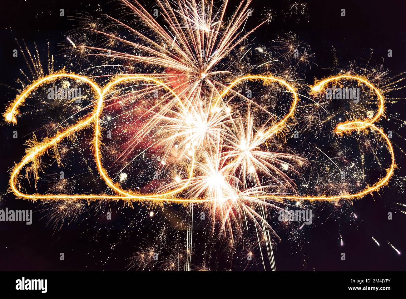 New Year fireworks background 2023 Stock Photo - Alamy