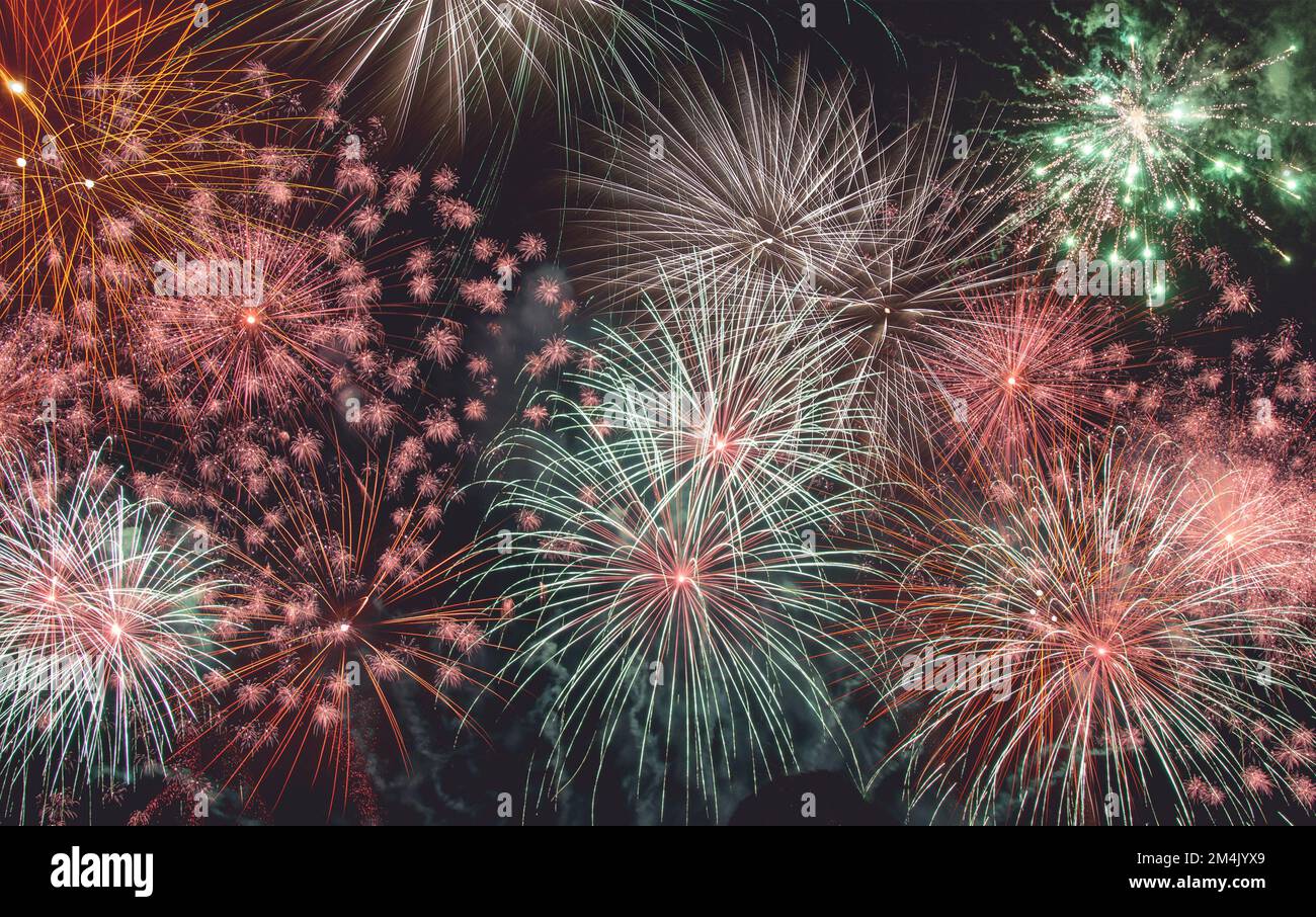 New Year fireworks background 2023 Stock Photo - Alamy