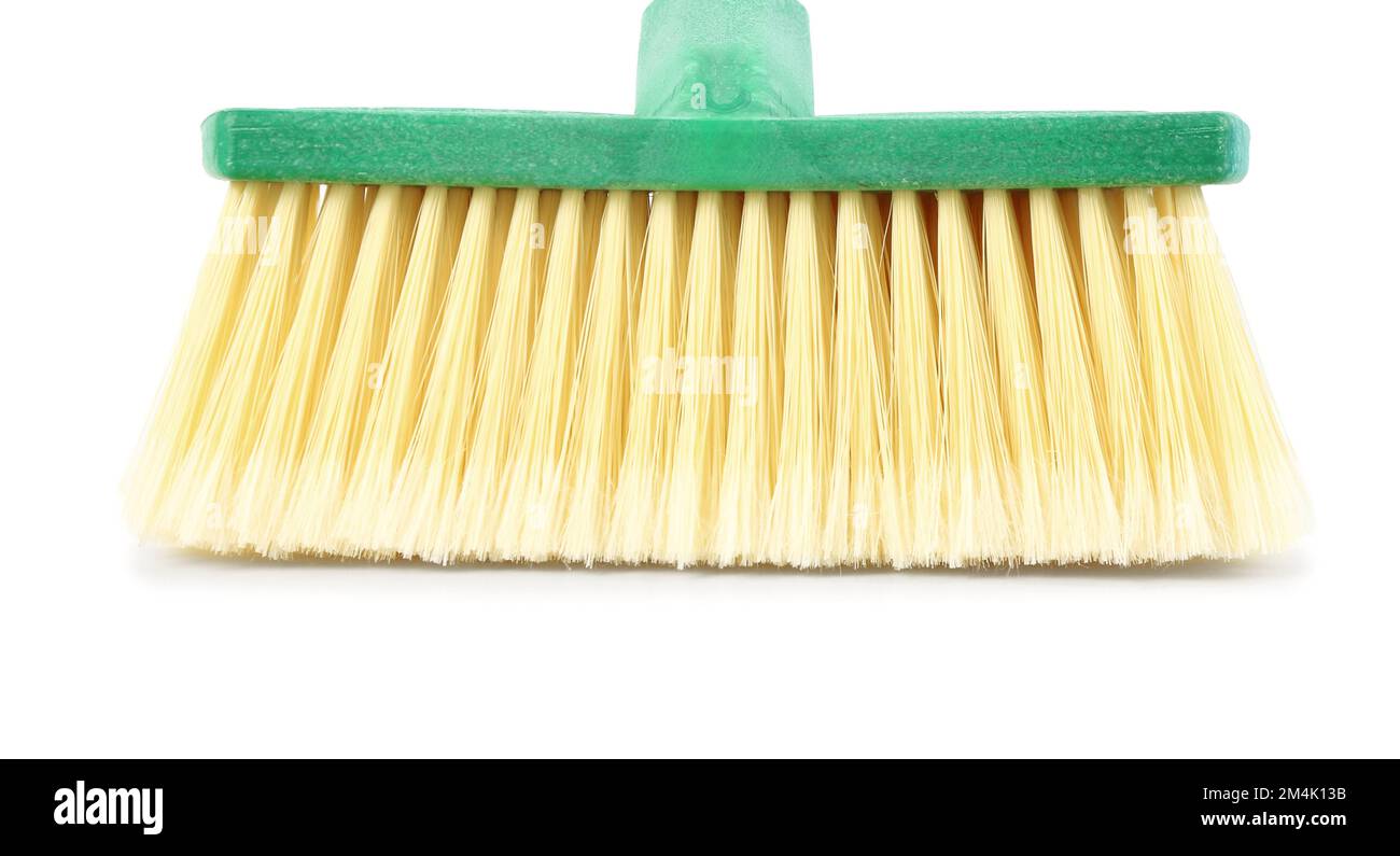 Cleaning broom on white background, closeup Stock Photo - Alamy