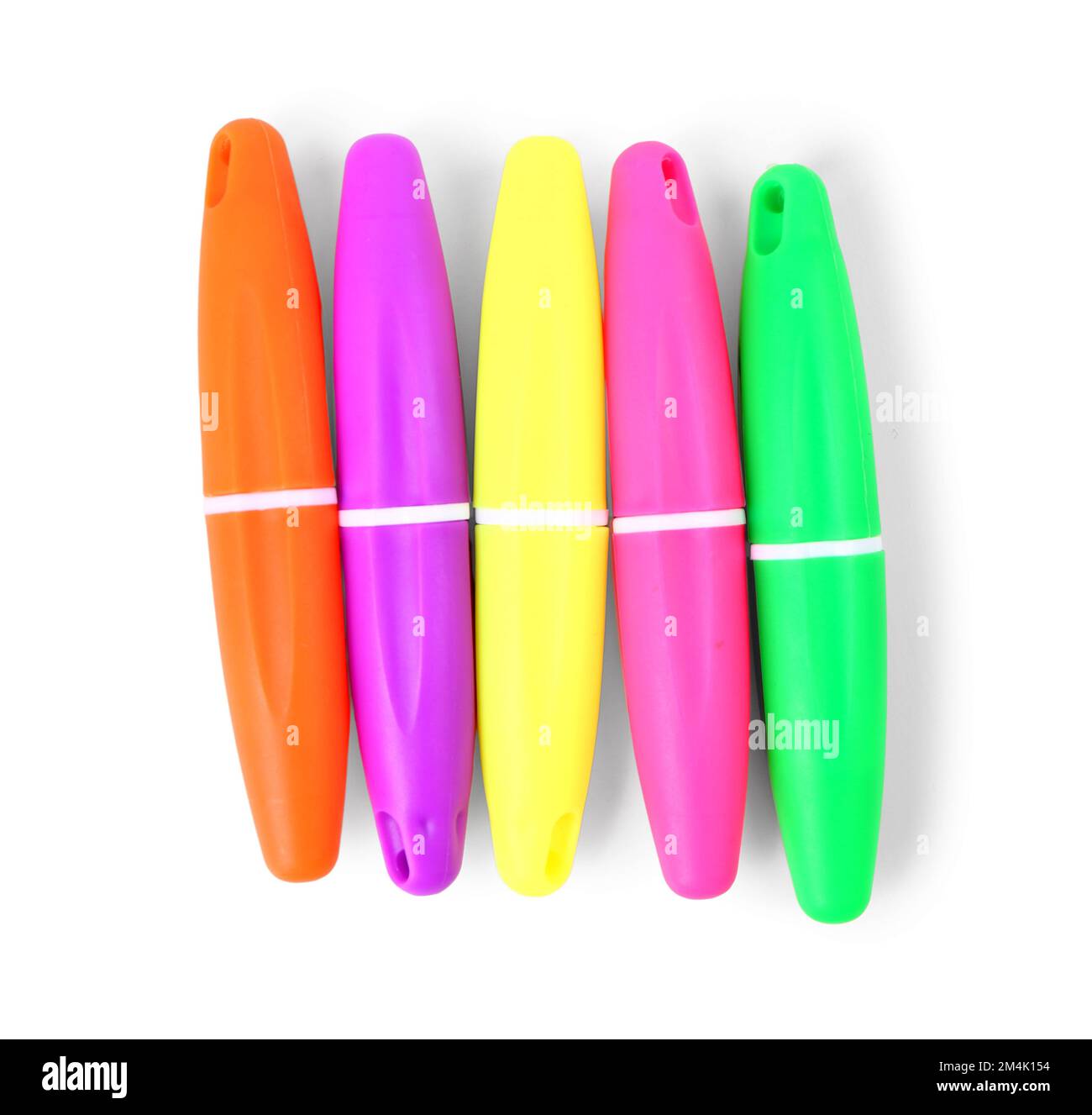 Set of colorful markers on white background Stock Photo - Alamy