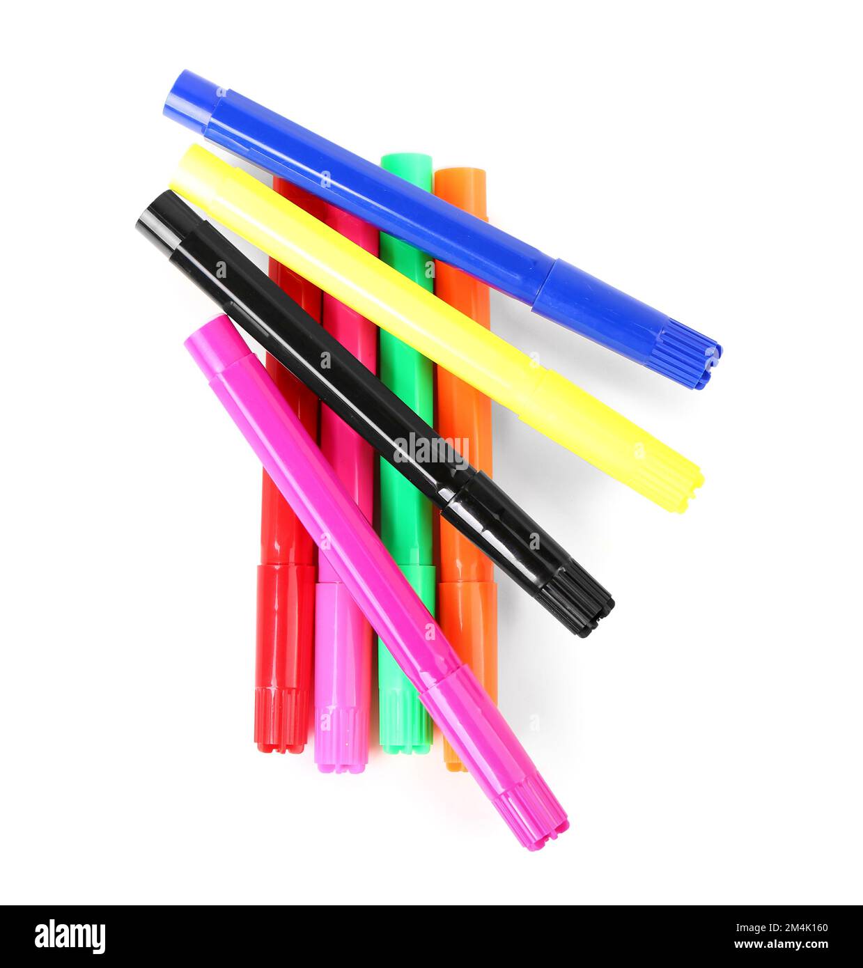 Colorful felt-tip pens isolated on white background Stock Photo - Alamy