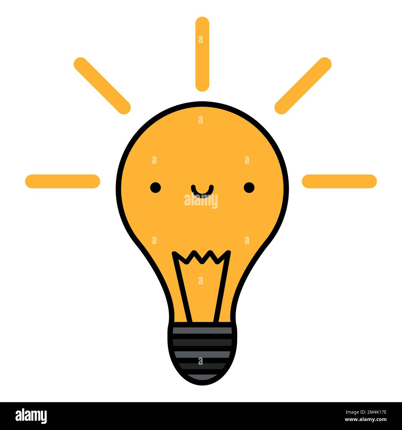 Cartoon joyful light bulb. Vector simple illustration Stock Vector ...