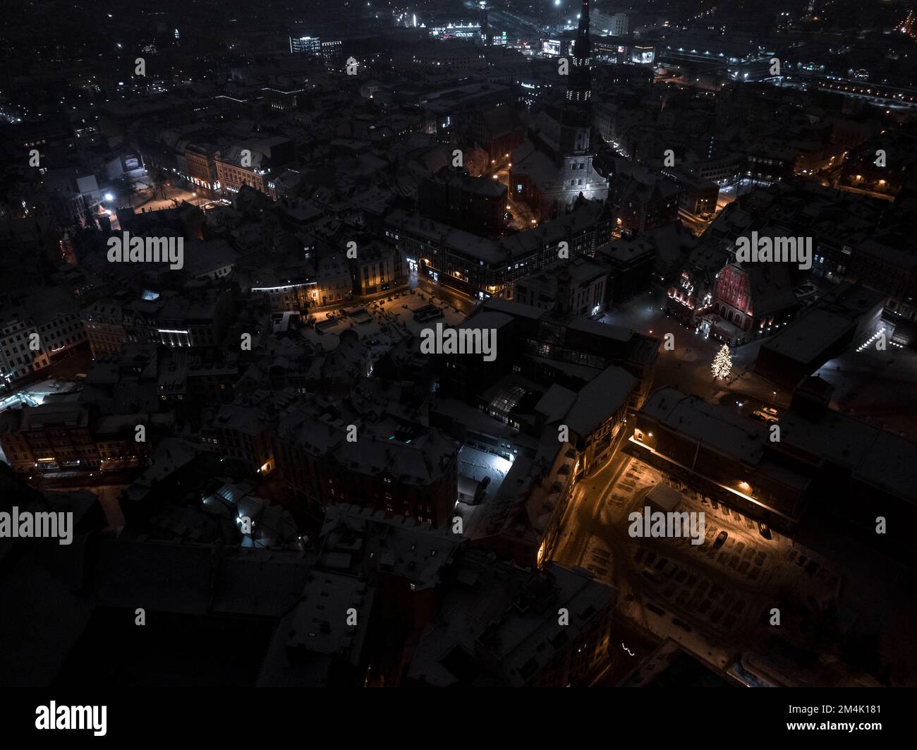 Aerial view riga night hi-res stock photography and images - Alamy