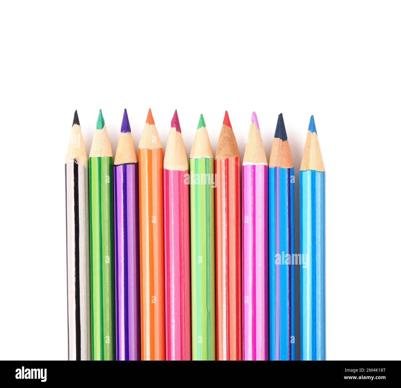 Set of color pencils isolated on white background, closeup Stock Photo ...