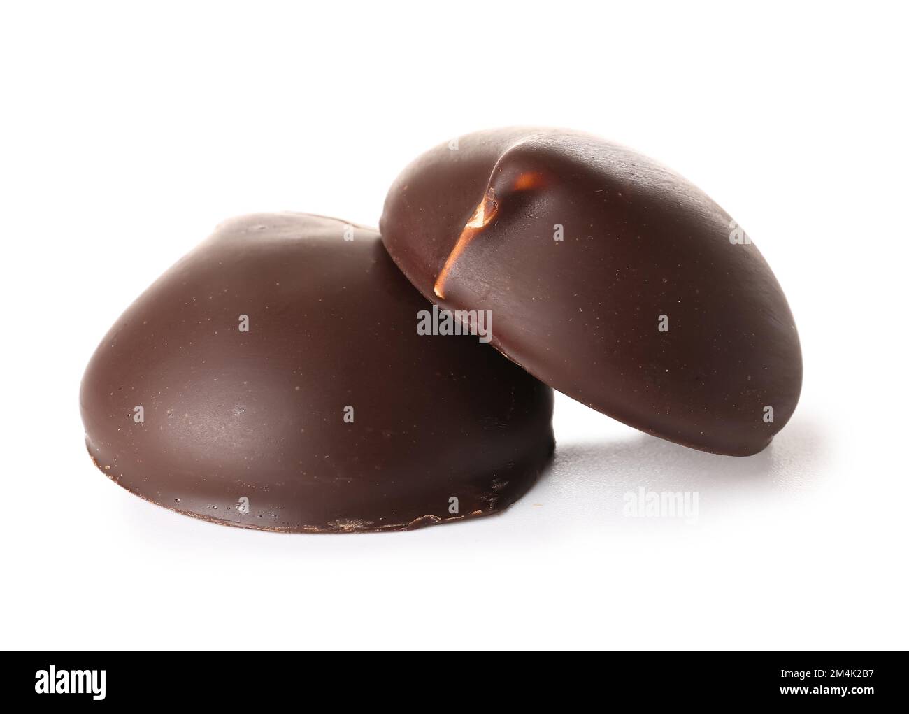 Sweet bird's milk candies on white background Stock Photo - Alamy