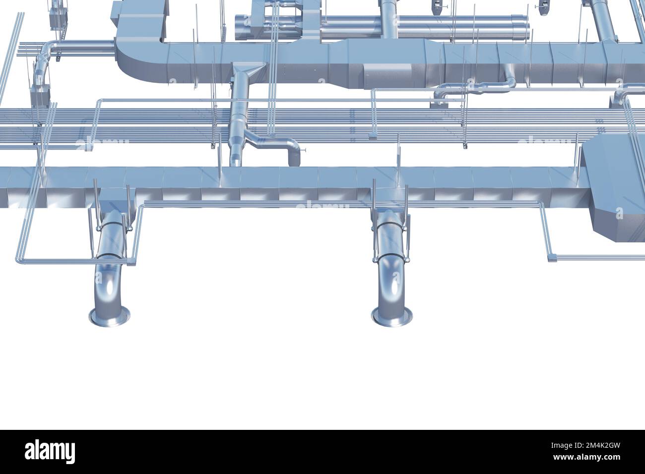 background with elements of the ventilation system. 3d rendering Stock ...