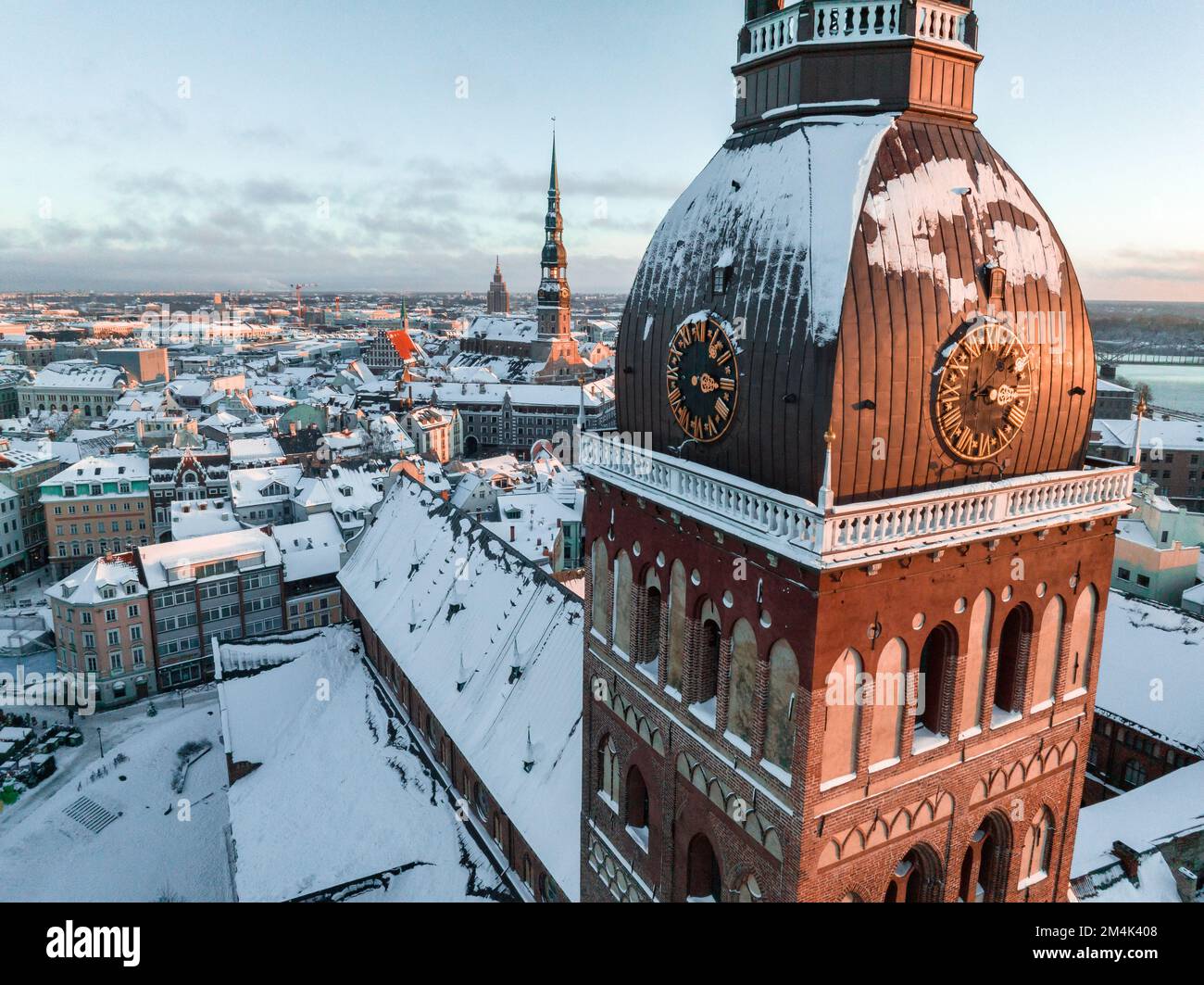 Aerial view of the winter Riga old town Stock Photo - Alamy