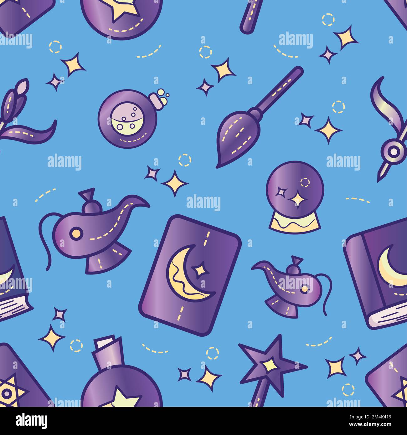 Wizard magic seamless pattern hi-res stock photography and images - Alamy