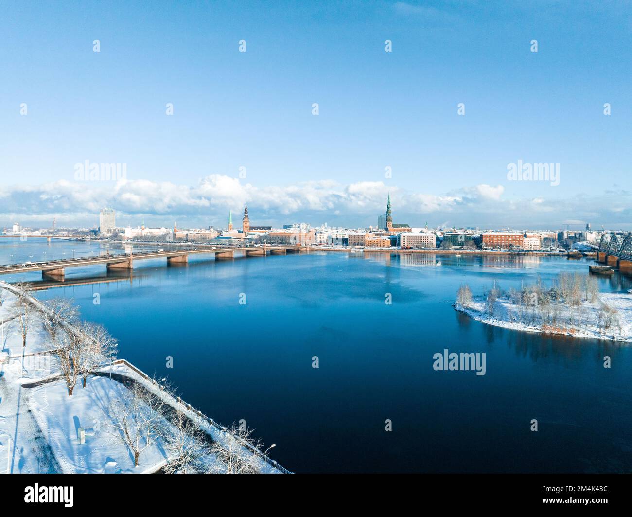 Night scene river daugava capital panorama hi-res stock photography and ...