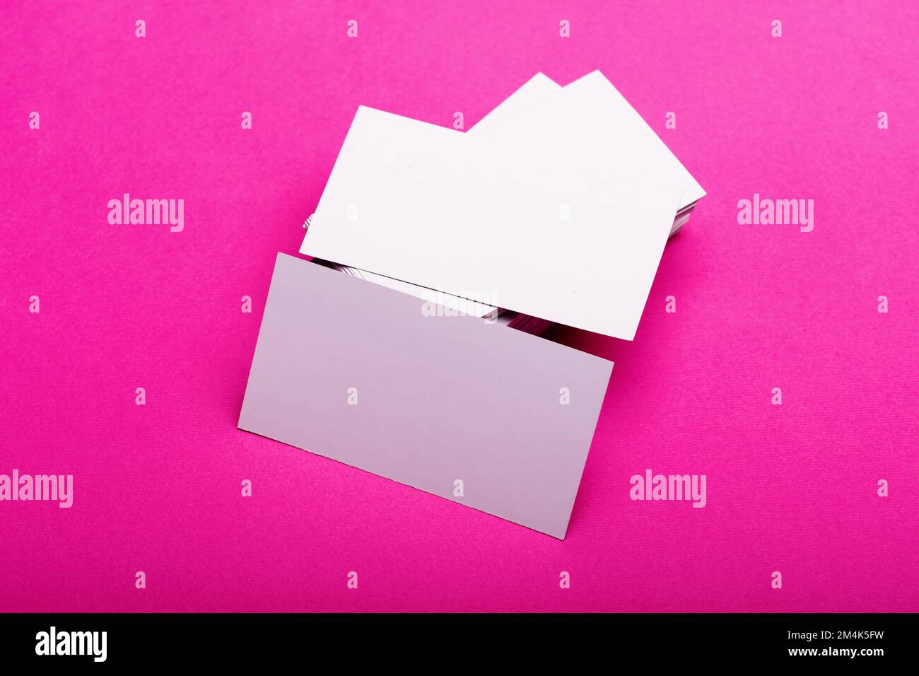 Name cards in white color with copy space Stock Photo - Alamy