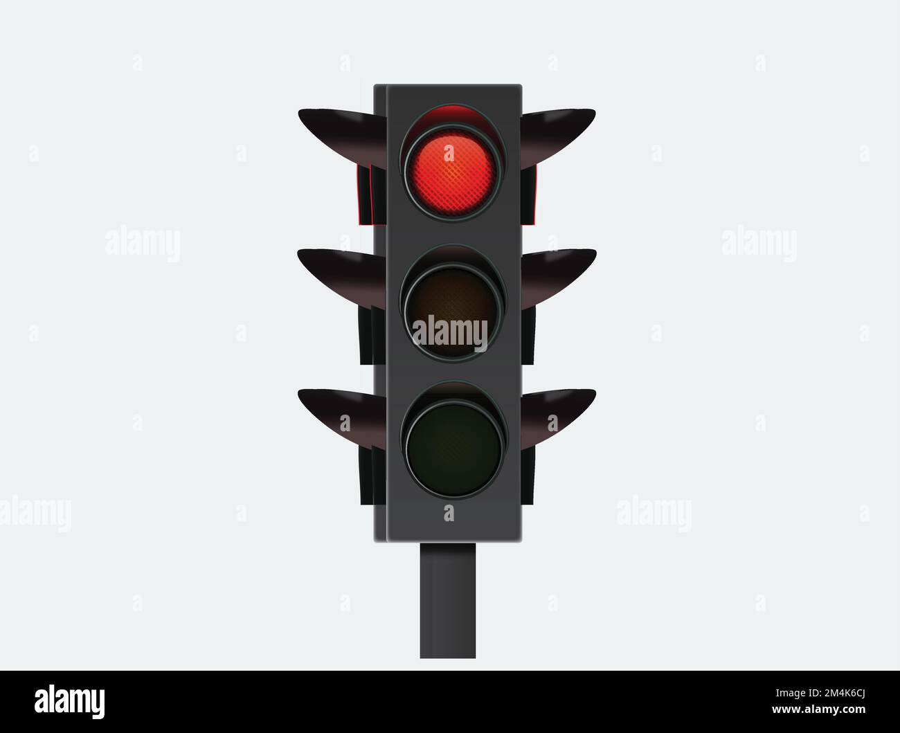 Isolated red traffic light on white background. Flat design Stock ...