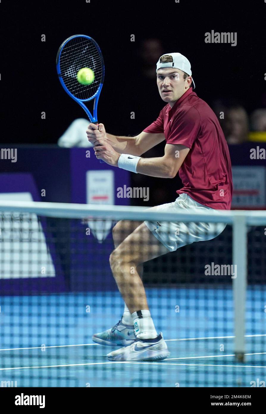 England’s Jack Draper during his match against Scotland’s Andy Murray ...
