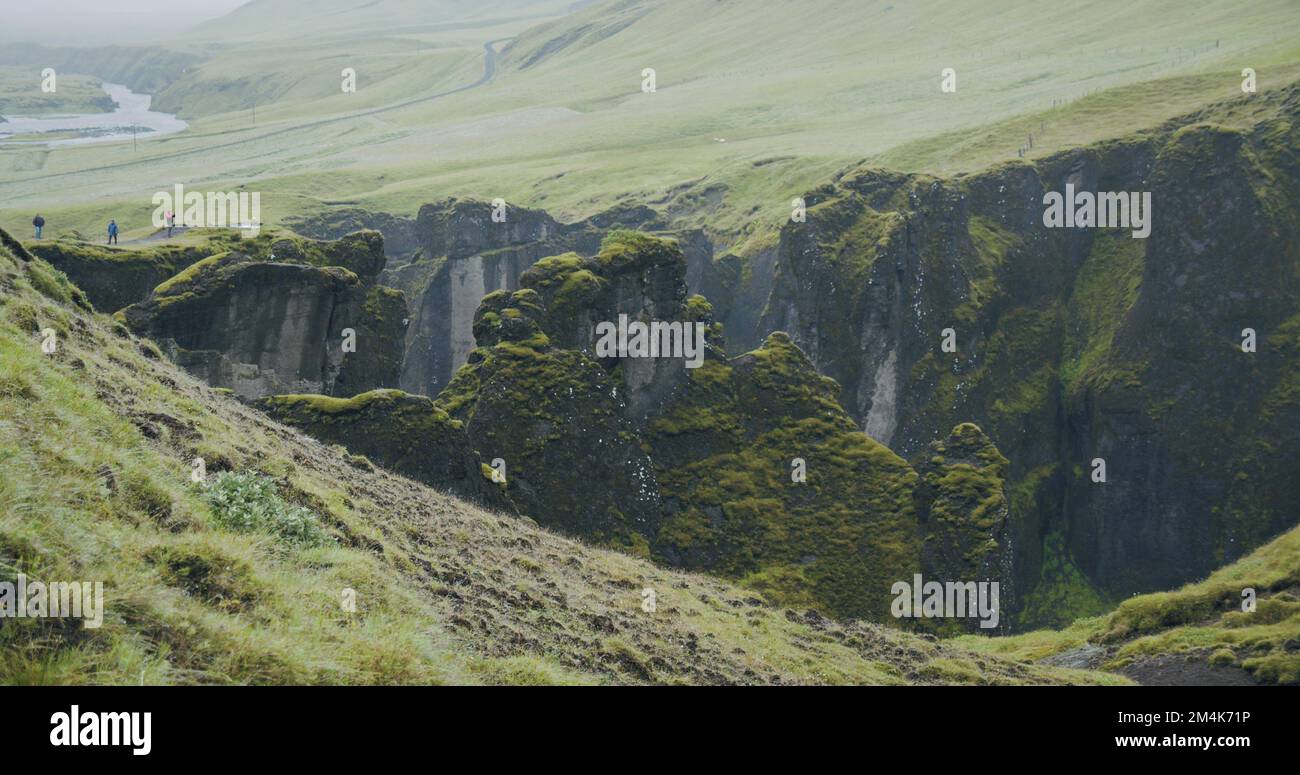 Fjadrargljufur canyon Bizarre steep cliff rock formations and winding ...