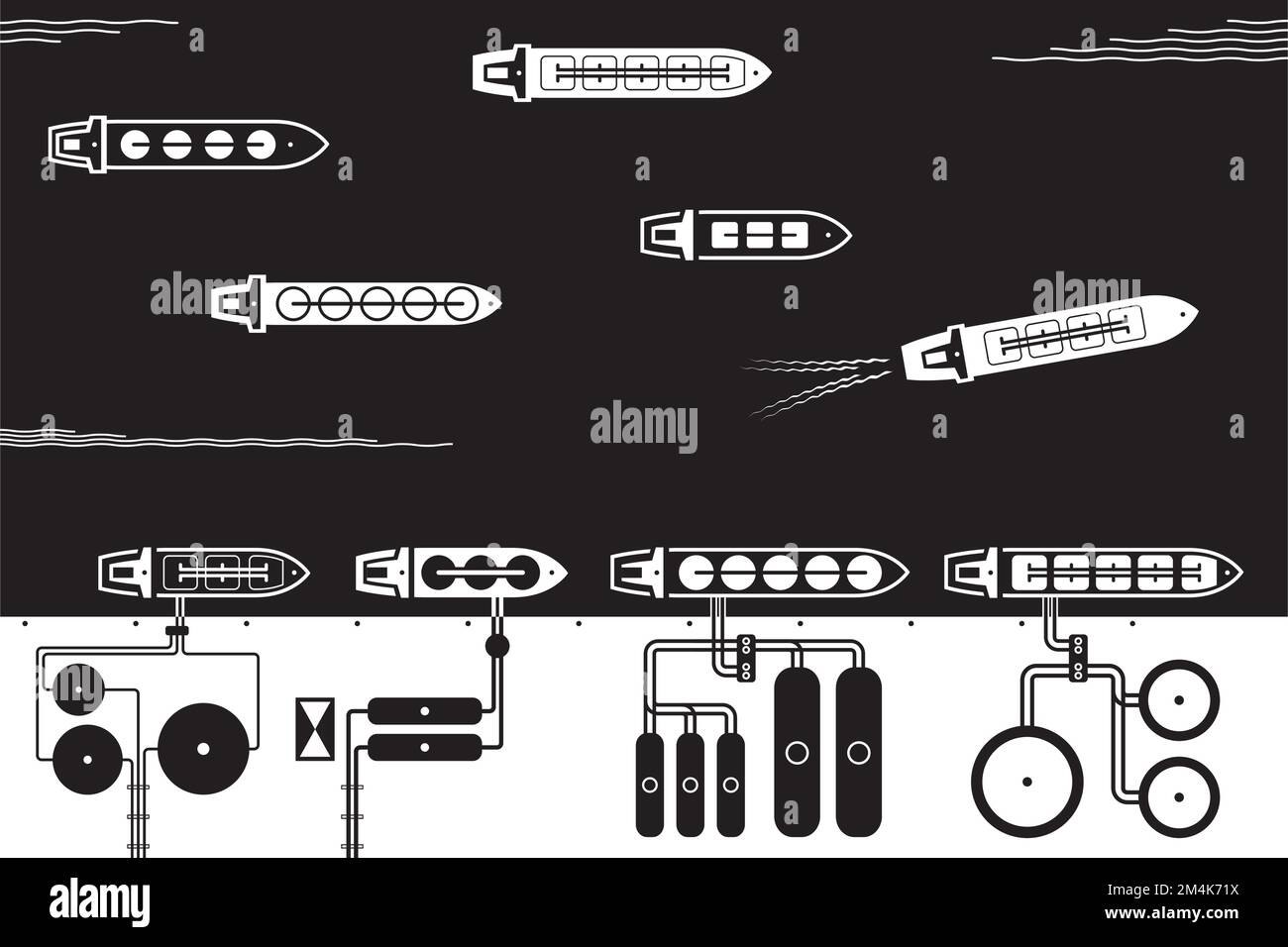 Petrol and gas terminal with tankers in the sea - vector illustration ...
