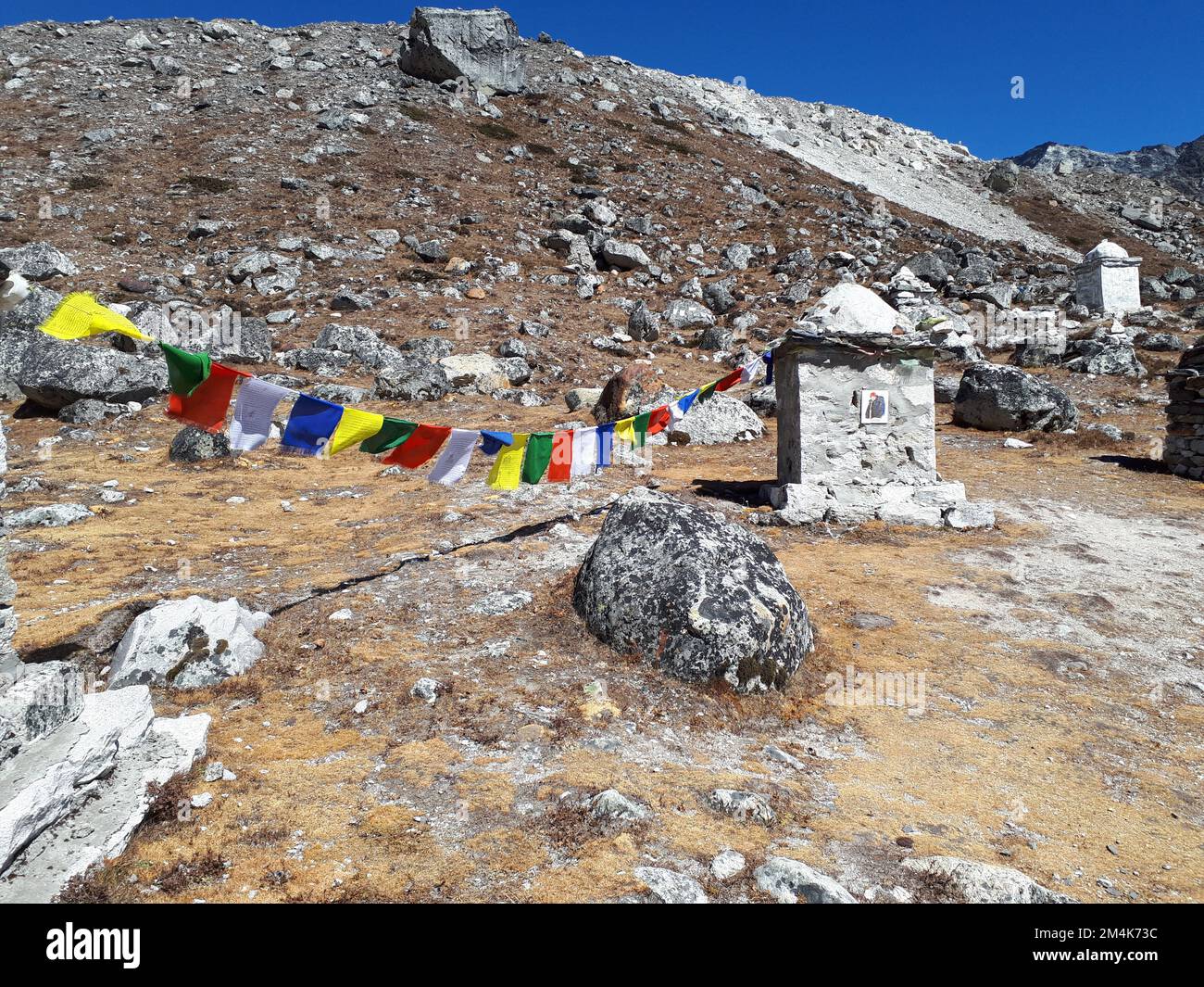 A beautiful view of marked areas in Mount Everest Stock Photo - Alamy
