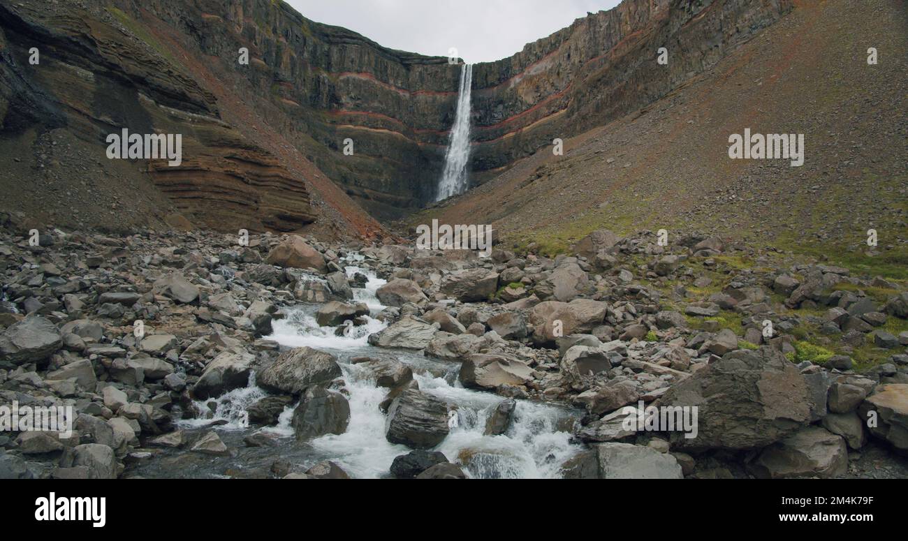 Hengifoss waterfall mountain river east hi-res stock photography and ...