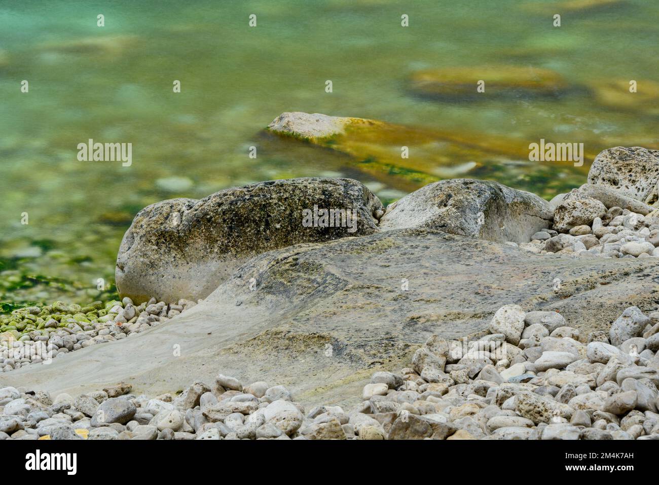 Limestone rock shoreline at Little Cove, Bruce Peninsula National Park ...
