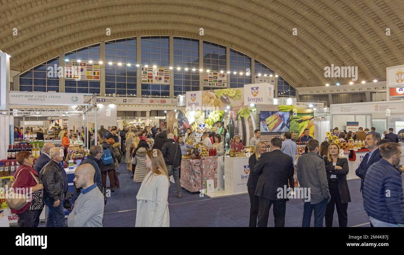 Belgrade, Serbia - November 24, 2022: Crowd of People at Ethnic Food ...