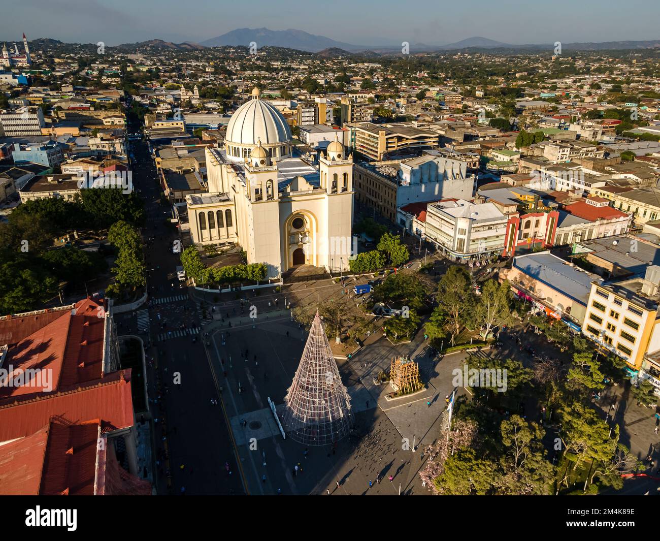 Beautiful aerial view of the City of San Salvador, capital of El ...