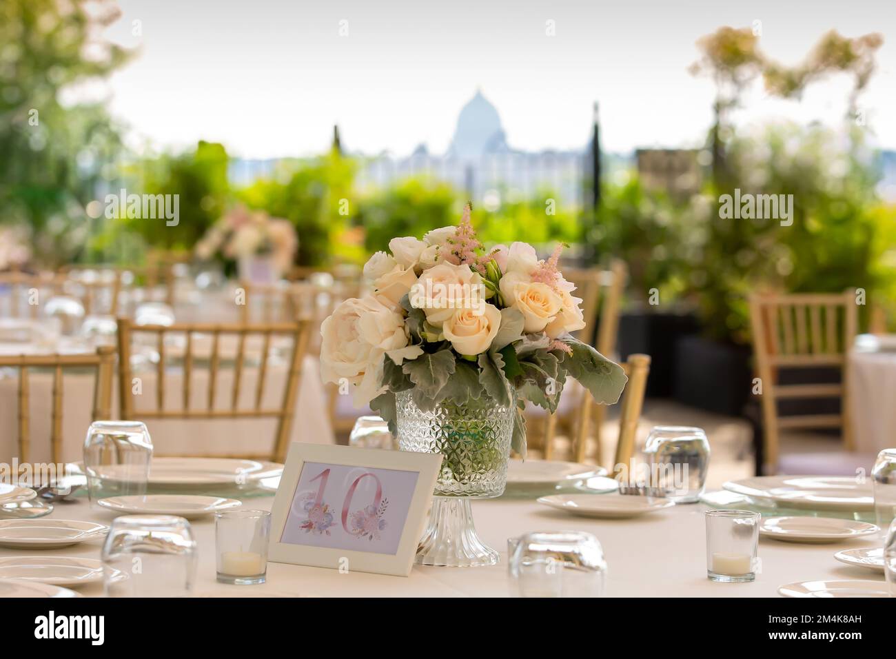 Wedding reception or other outdoor festive event. Luxury wedding ...