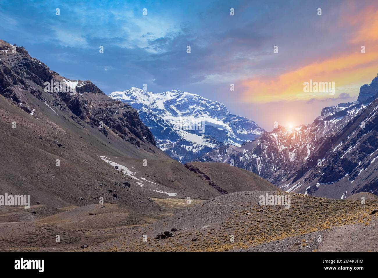 Argentina, Andes, Aconcagua mountain in national park near Mendoza ...
