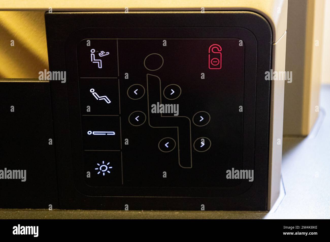 Modern airplane interiors, luxury first class and business class seats ...