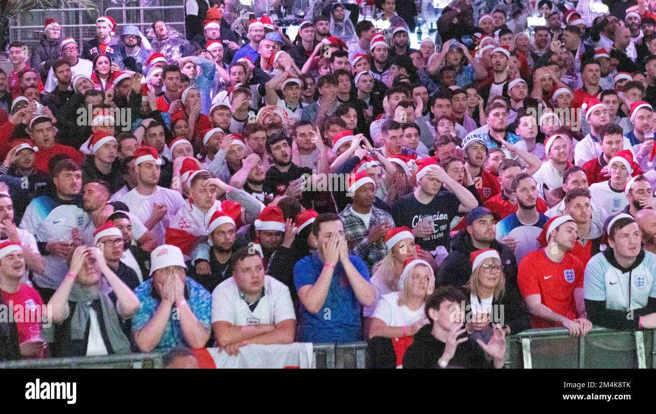 England fans at Boxpark, Wembley, London this evening to watch FIFA ...