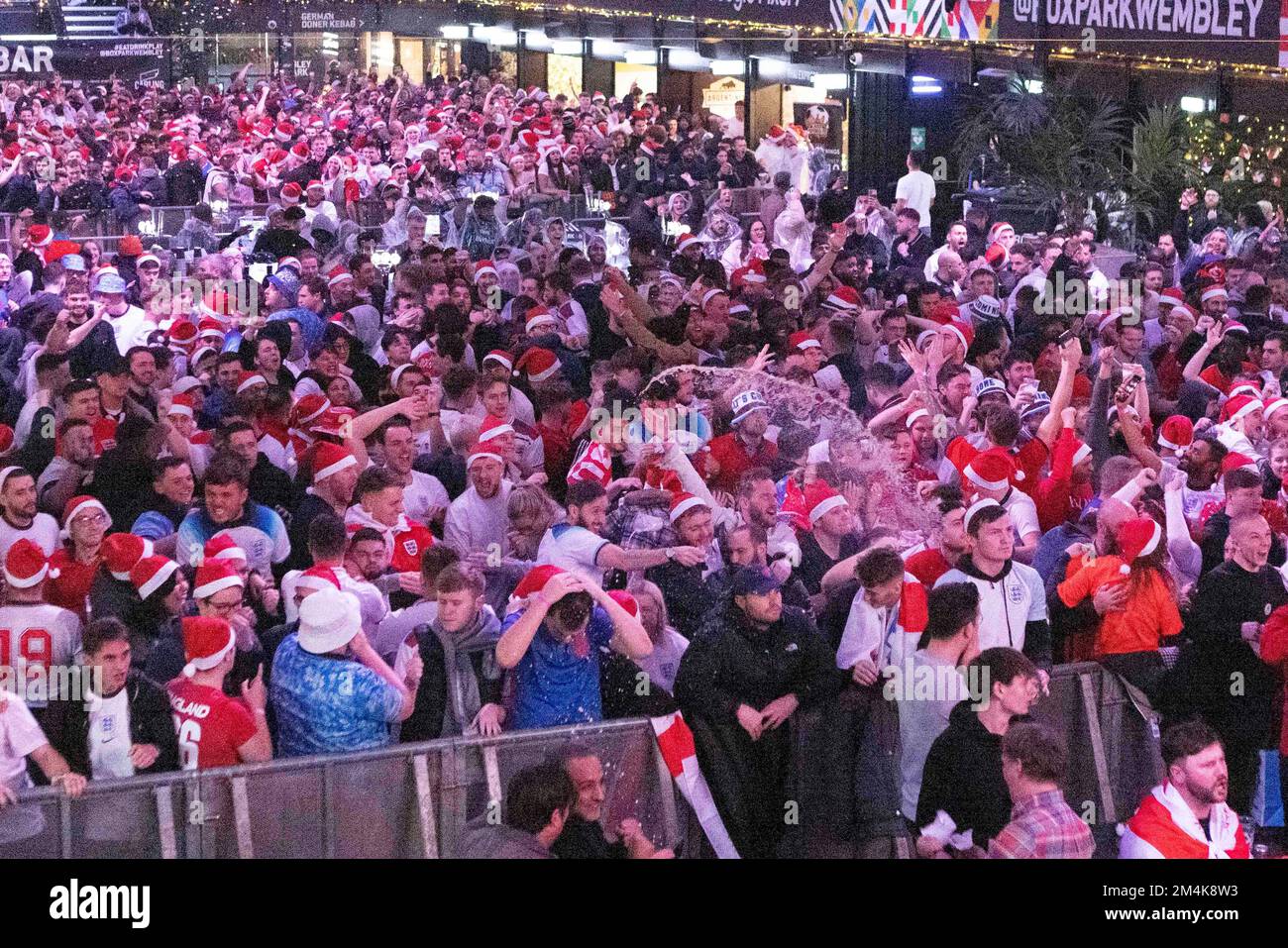 England fans at Boxpark, Wembley, London this evening to watch FIFA ...