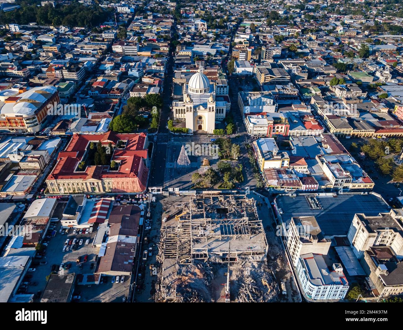 Beautiful aerial view of the City of San Salvador, capital of El ...