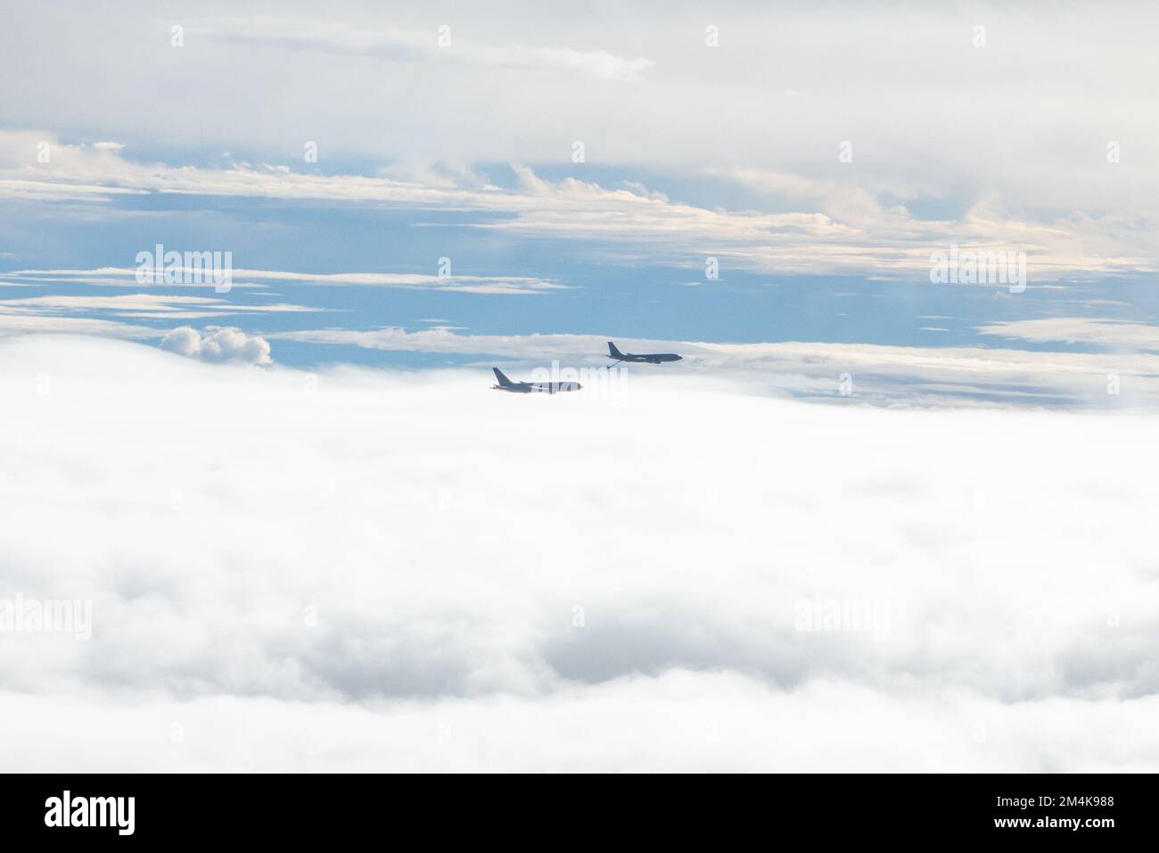 A KC-46A Pegasus from McConnell Air Force Base, Kansas, receives fuel ...