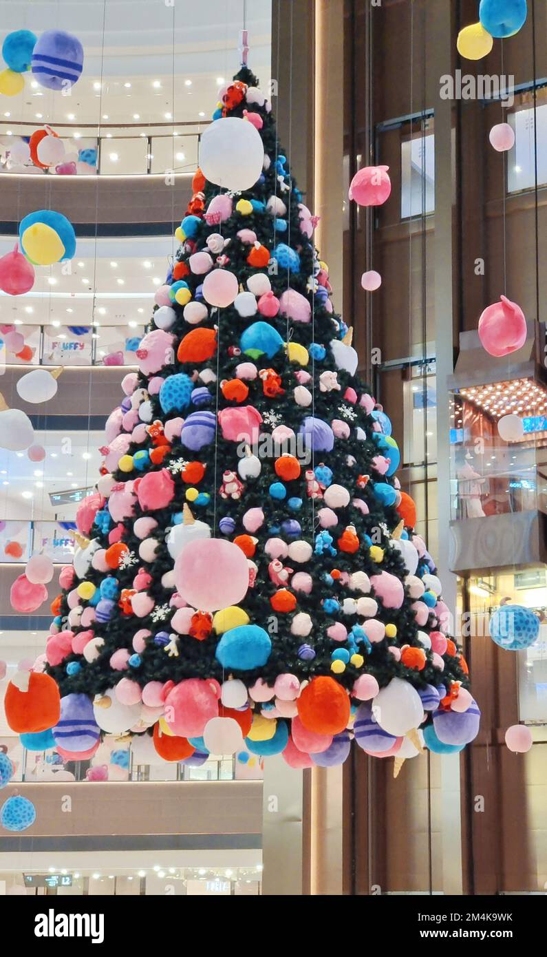 SHANGHAI, CHINA - DECEMBER 21, 2022 - A giant "floating Christmas tree ...