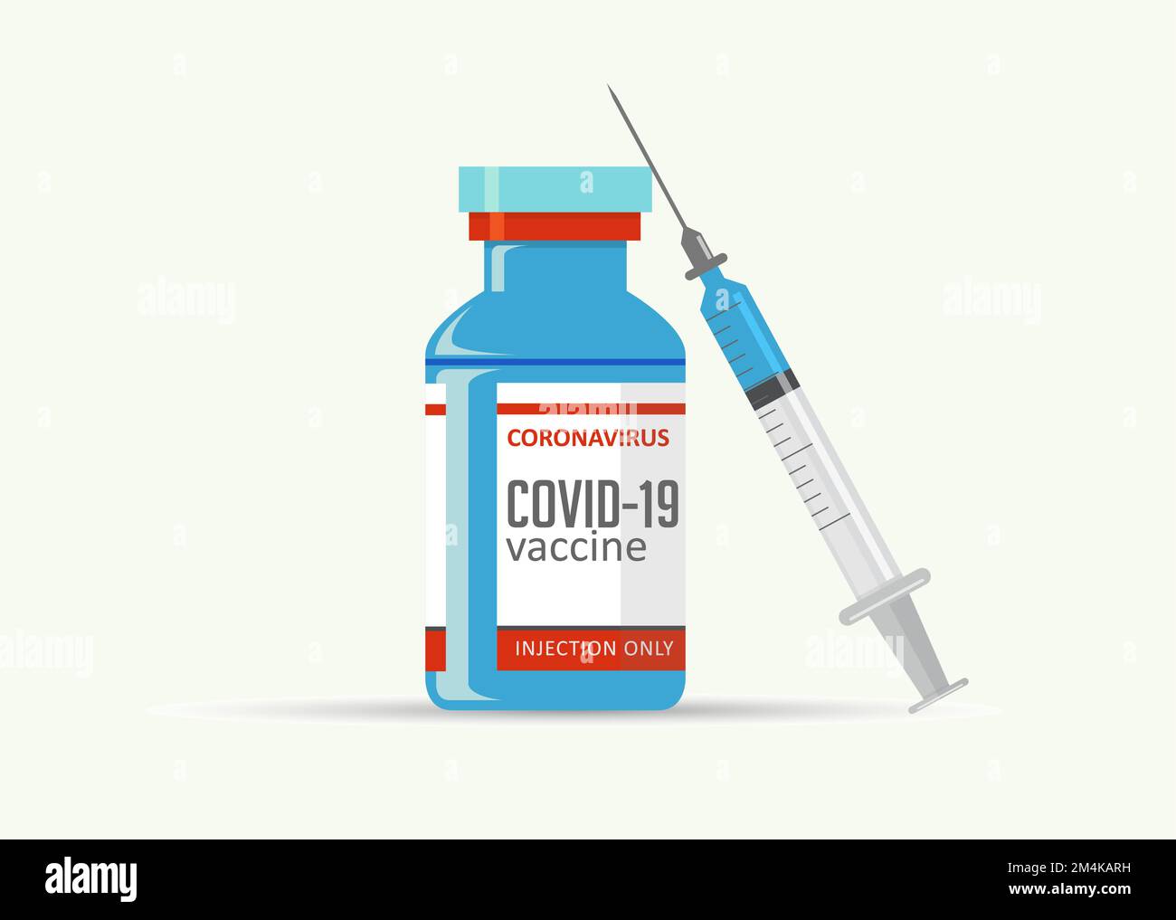 A minimalistic abstract Covid-19 vaccination with vaccine bottle and ...