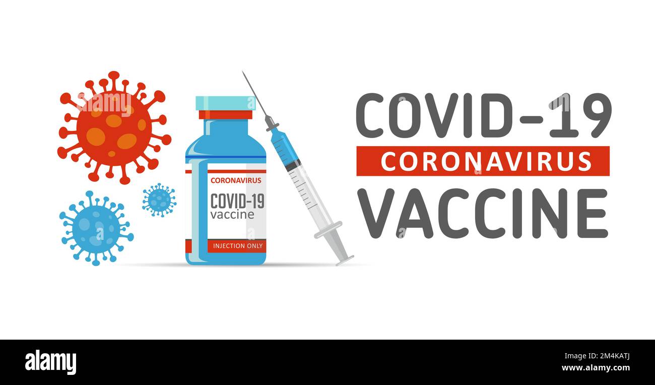 A minimalistic abstract Covid-19 vaccination with vaccine bottle and ...