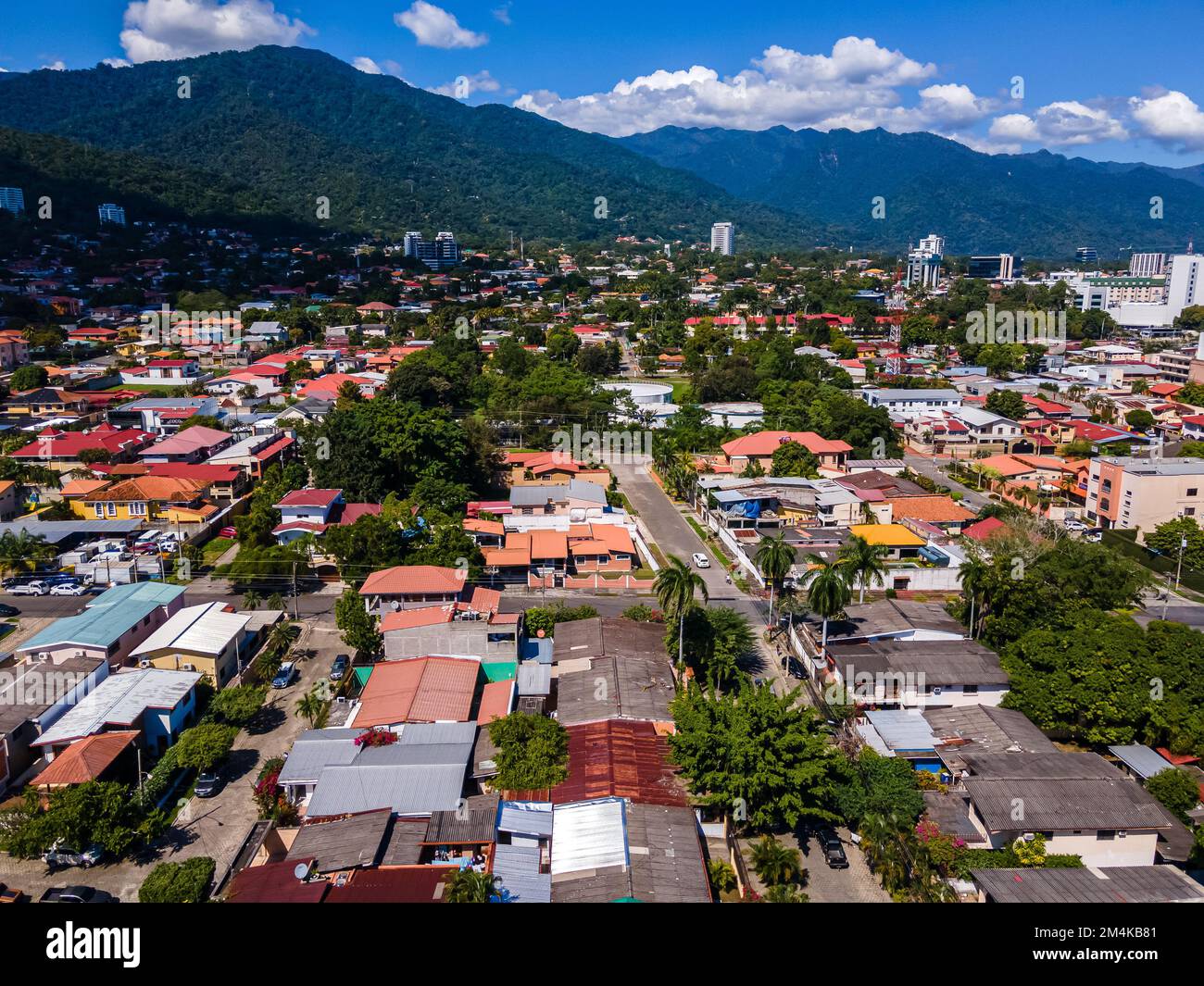 Beautiful aerial view of the City of San Salvador, capital of El ...