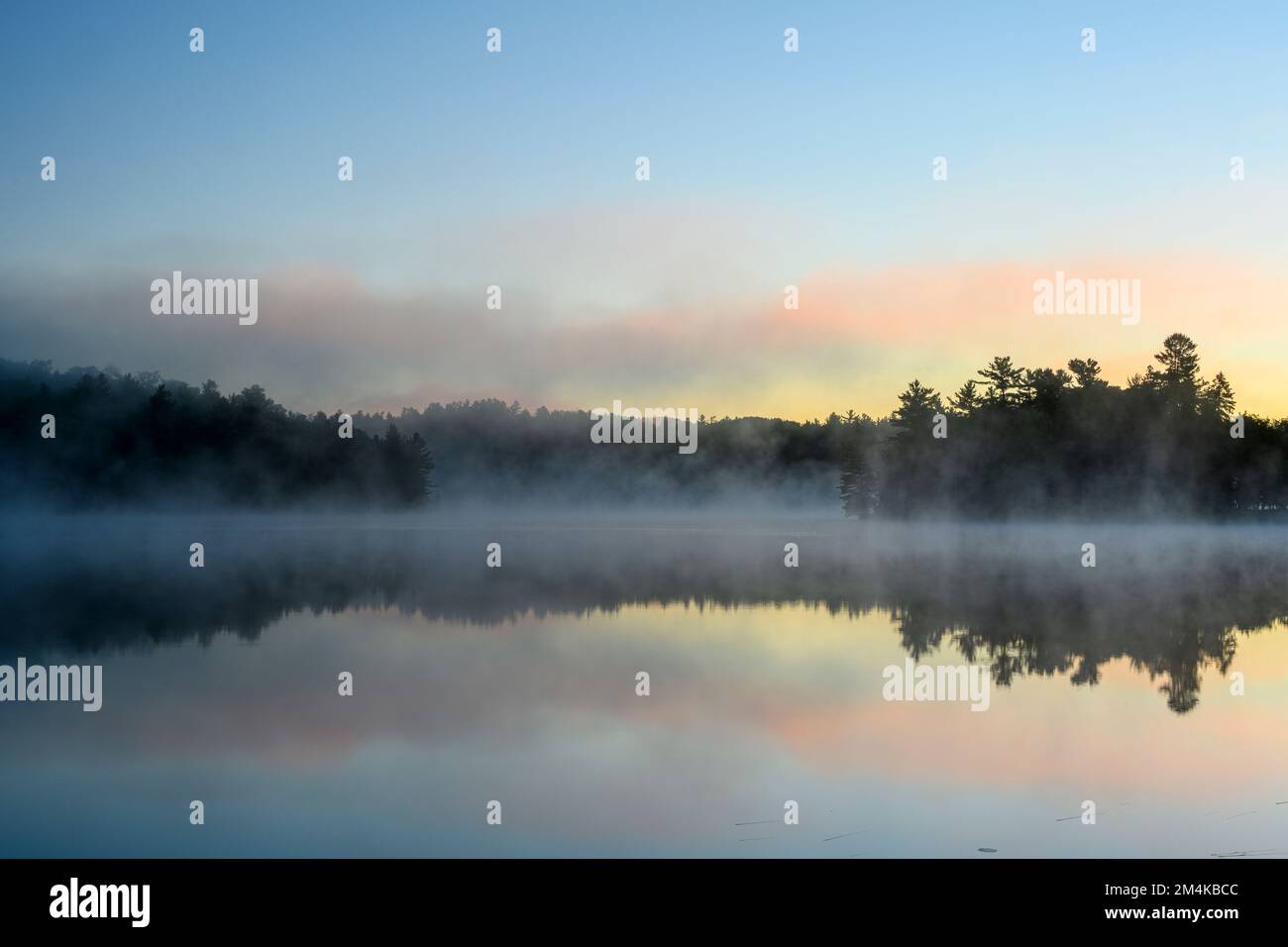 George Lake at dawn, Killarney Provincial Park, Ontario, Canada Stock ...