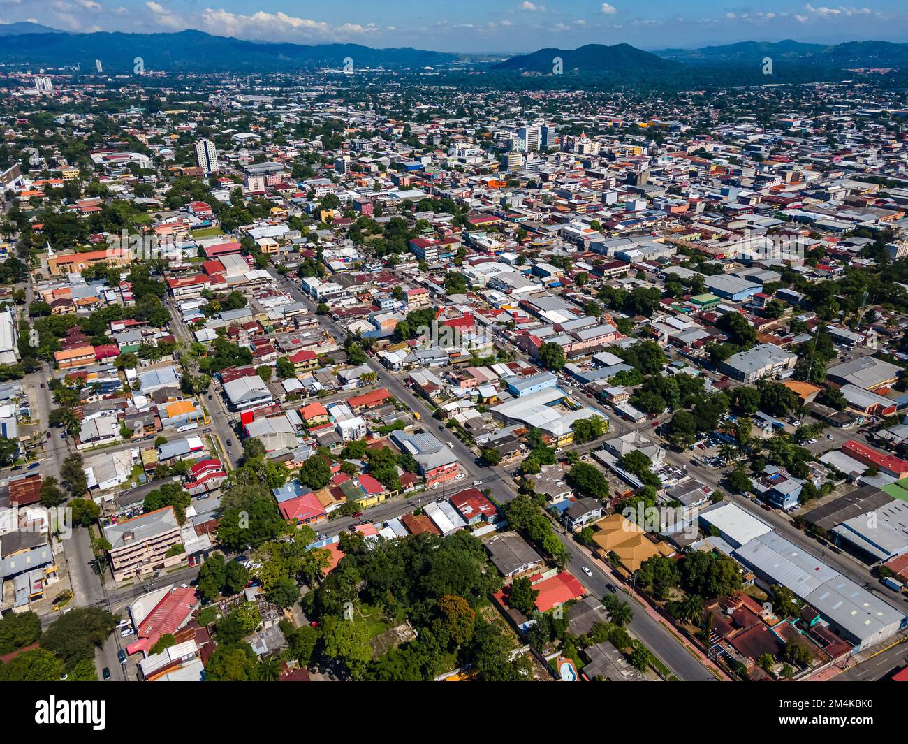 Beautiful aerial view of the City of San Salvador, capital of El ...