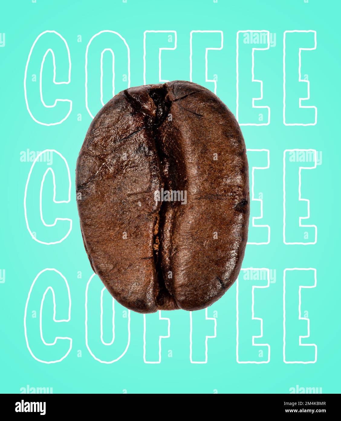 Coffee bean on a blue background. Modern food concept. Coffee time ...