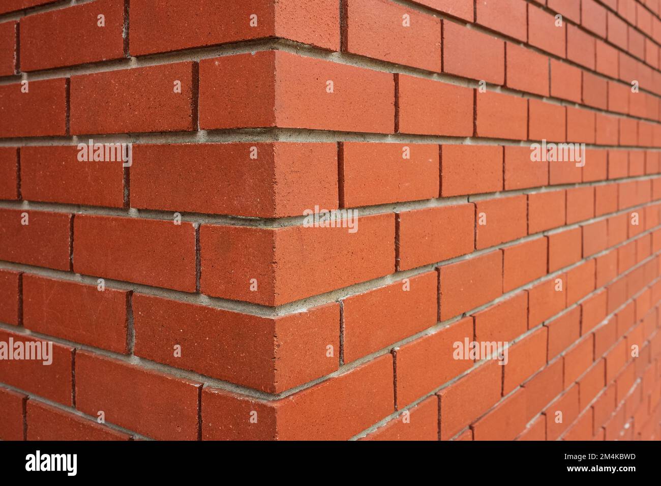 Red brick texture of the corner of the house. New Brick wall for ...