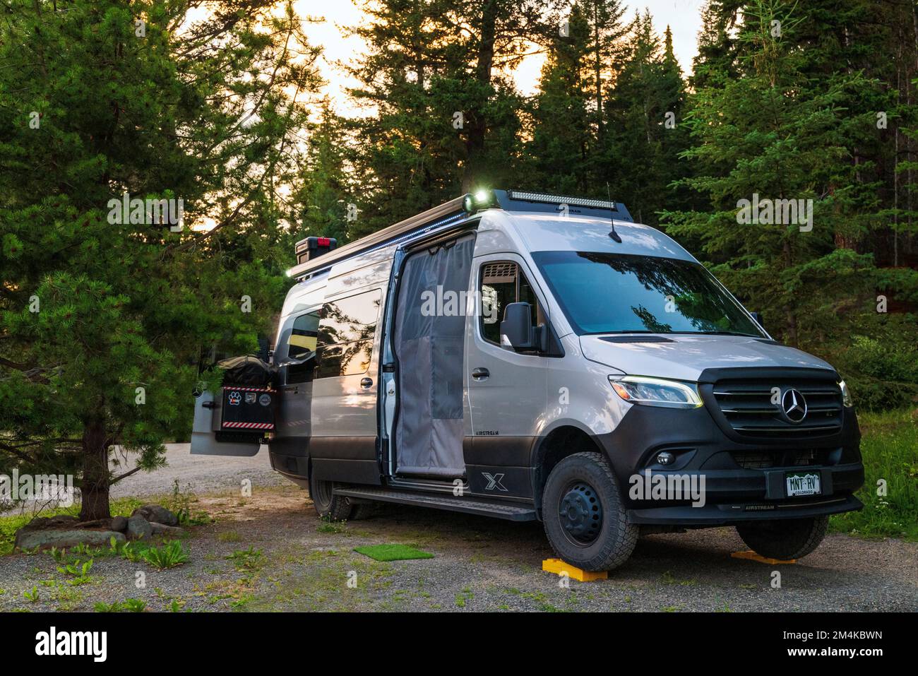 Dusk view of Airstream Interstate 24X 4WD campervan; Fawn Lake; Fawn ...