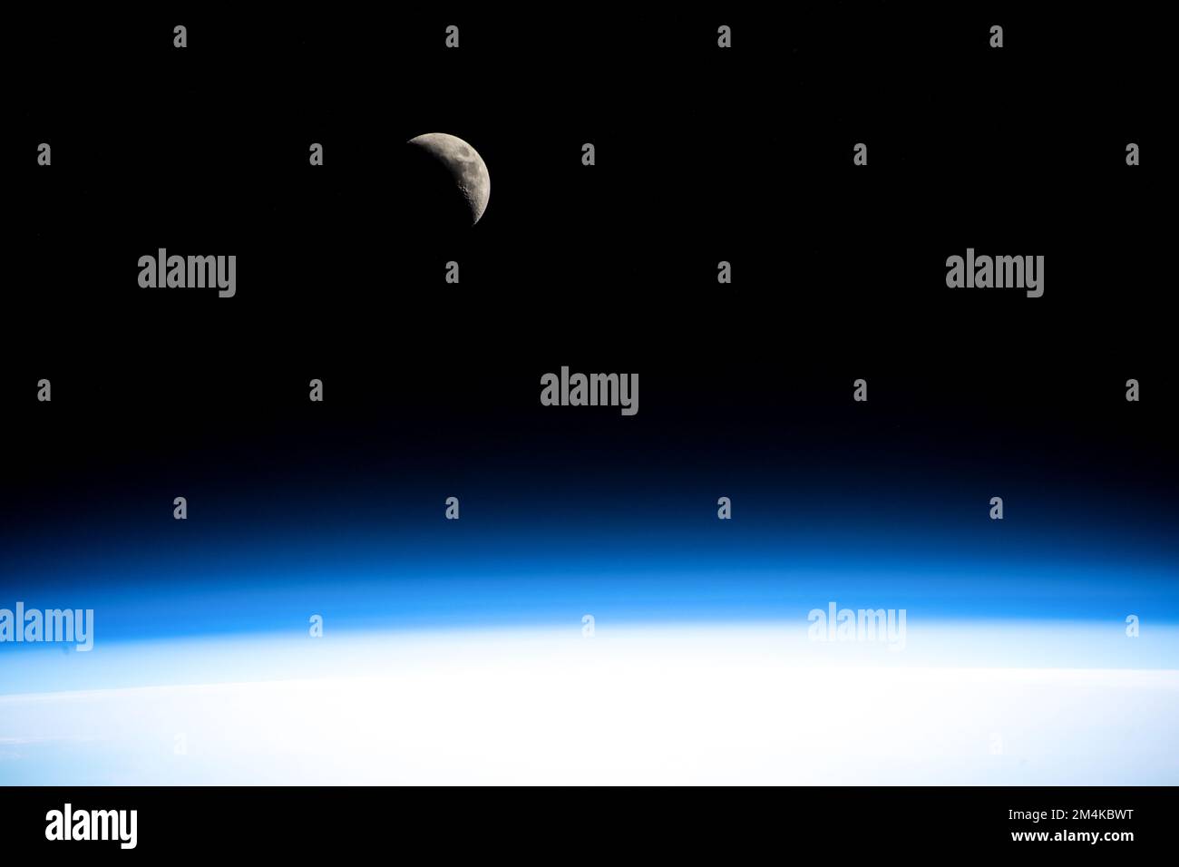 A waxing crescent Moon as seen from the international space station ...