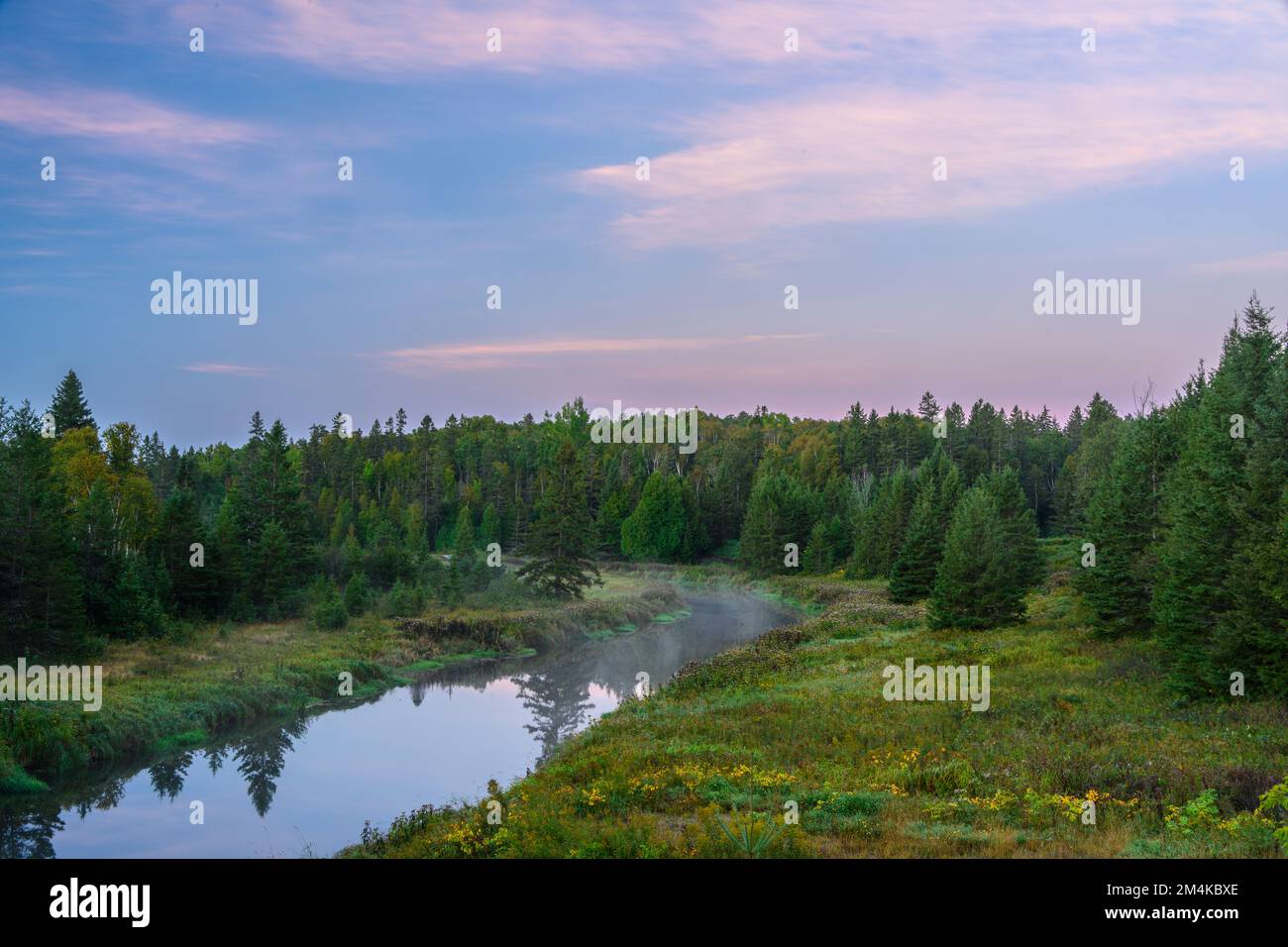Junction Creek and evening sky, Greater Sudbury, Ontario, Canada Stock ...