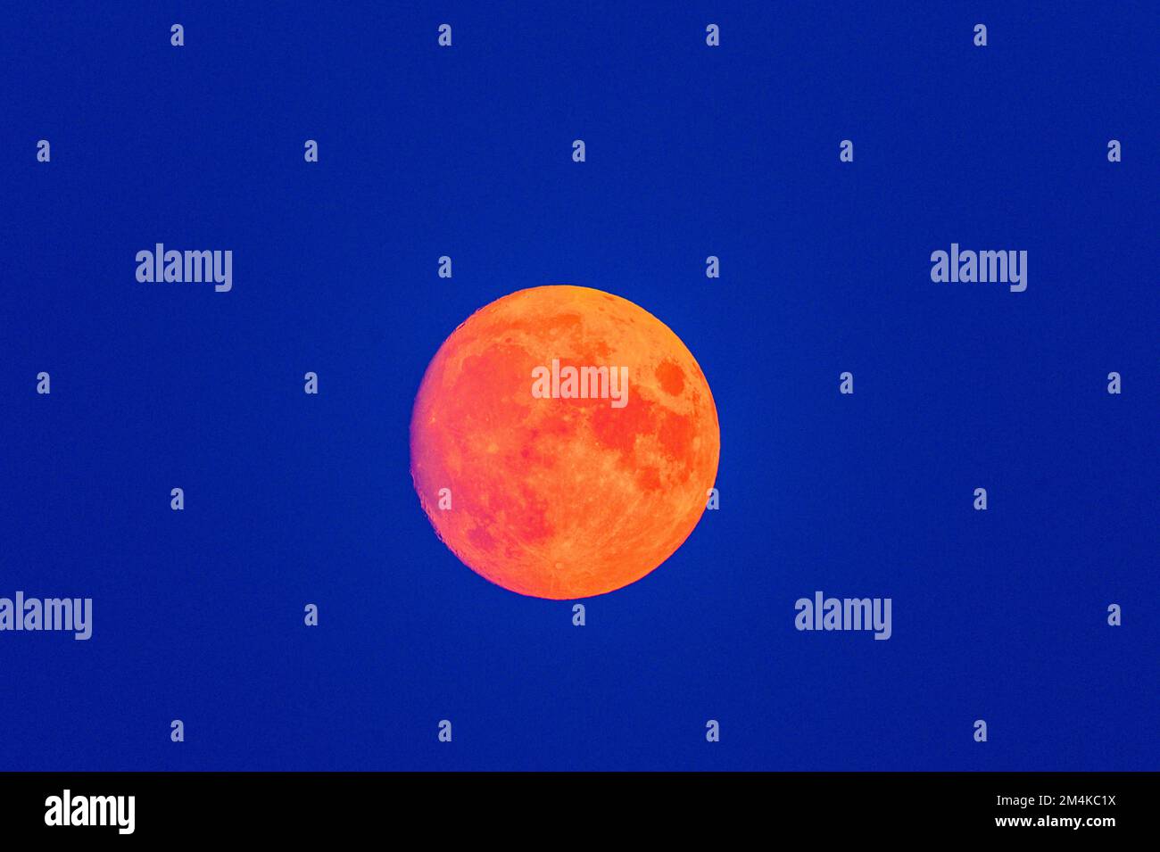 Rising full moon in hazy skies over Simon Lake, Greater Sudbury ...