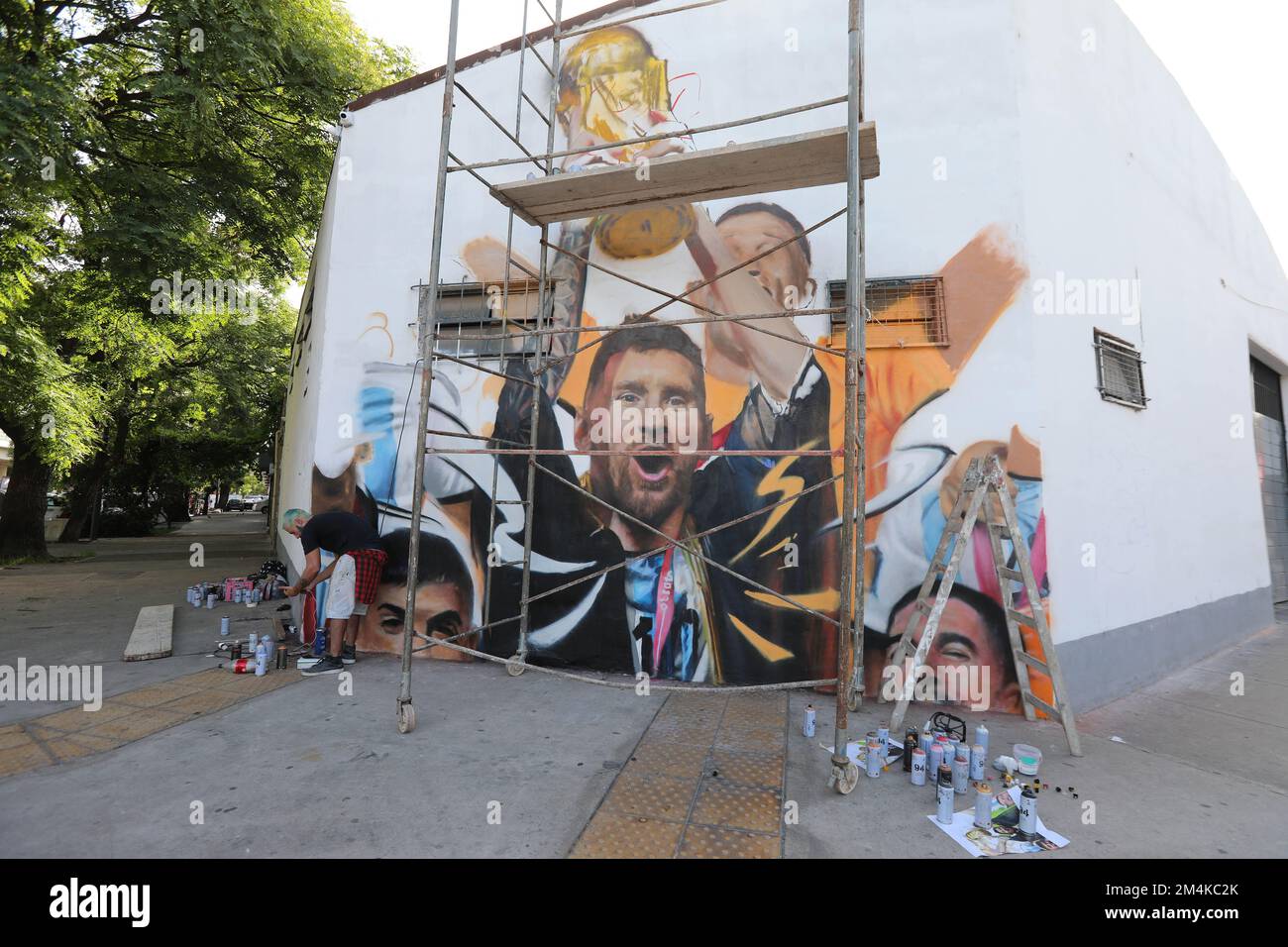 December 21, 2022: World Cup 2022 : Messi's first mural with the World ...