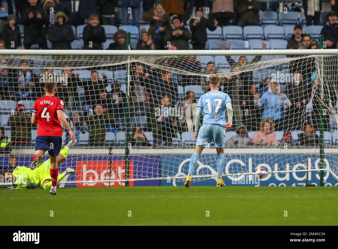 Viktor Gyökeres #17 of Coventry City scores a goal to make it 1-0 ...